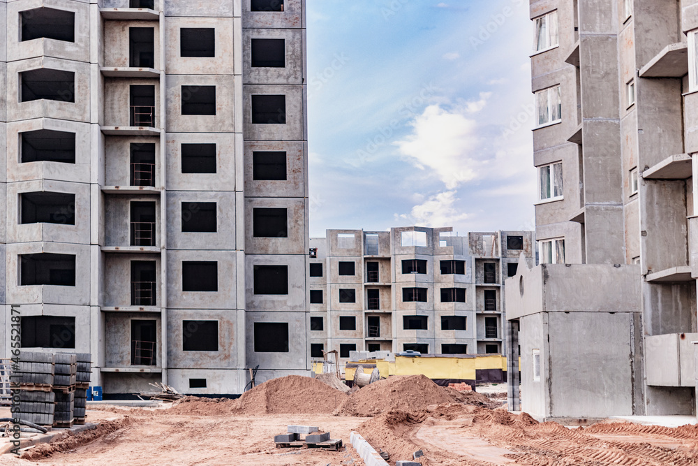 Construction of a modern reinforced concrete panel house. New ...