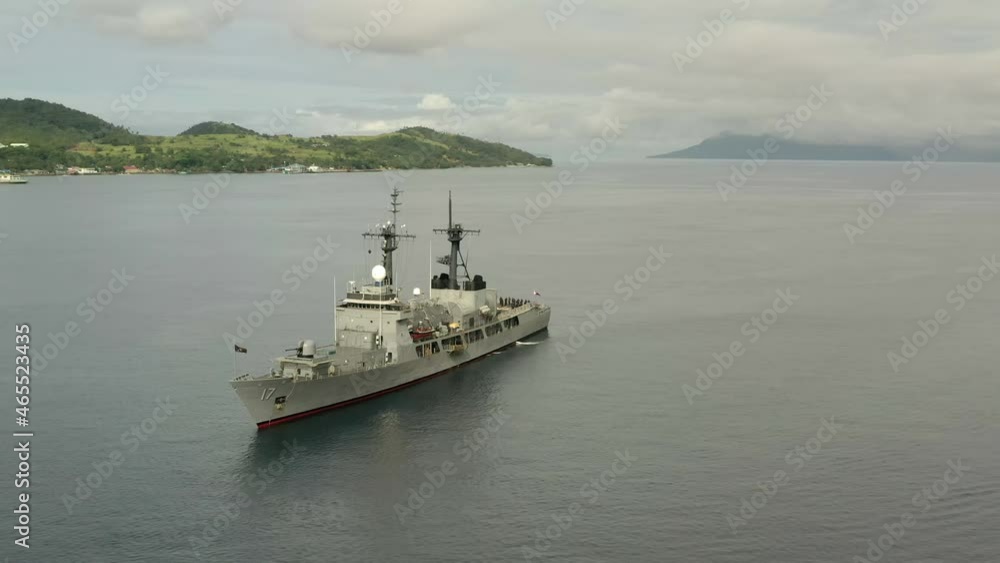 Philippine Navy BRP Andres Bonifacio in Surigao Strait Stock Video ...
