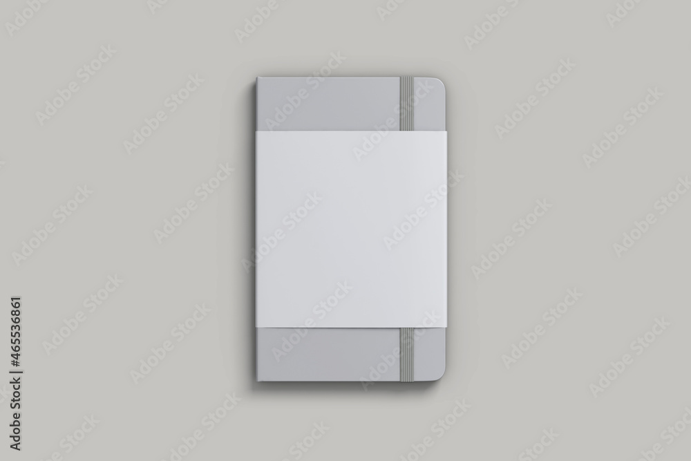 Empty blank white notepad with spiral mock up isolated on a grey ...