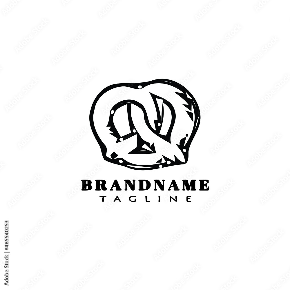 simple bread cartoon logo icon design template black isolated vector ...