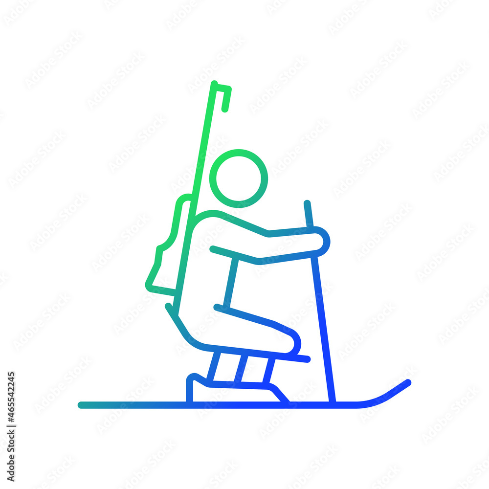 Vektorová grafika „Biathlon gradient linear vector icon. Skiing and ...