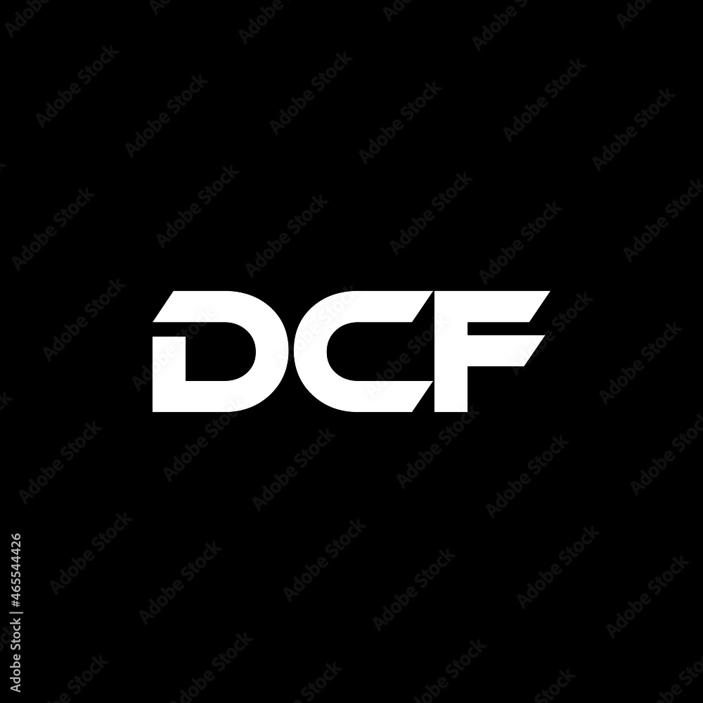 DCF letter logo design with black background in illustrator, vector ...