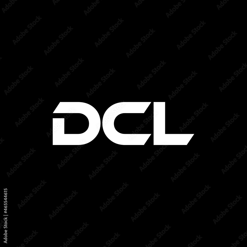 DCL letter logo design with black background in illustrator, vector ...