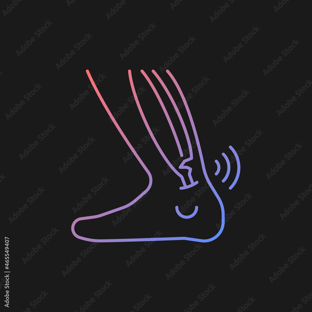Joint strains gradient vector icon for dark theme. Muscles ...
