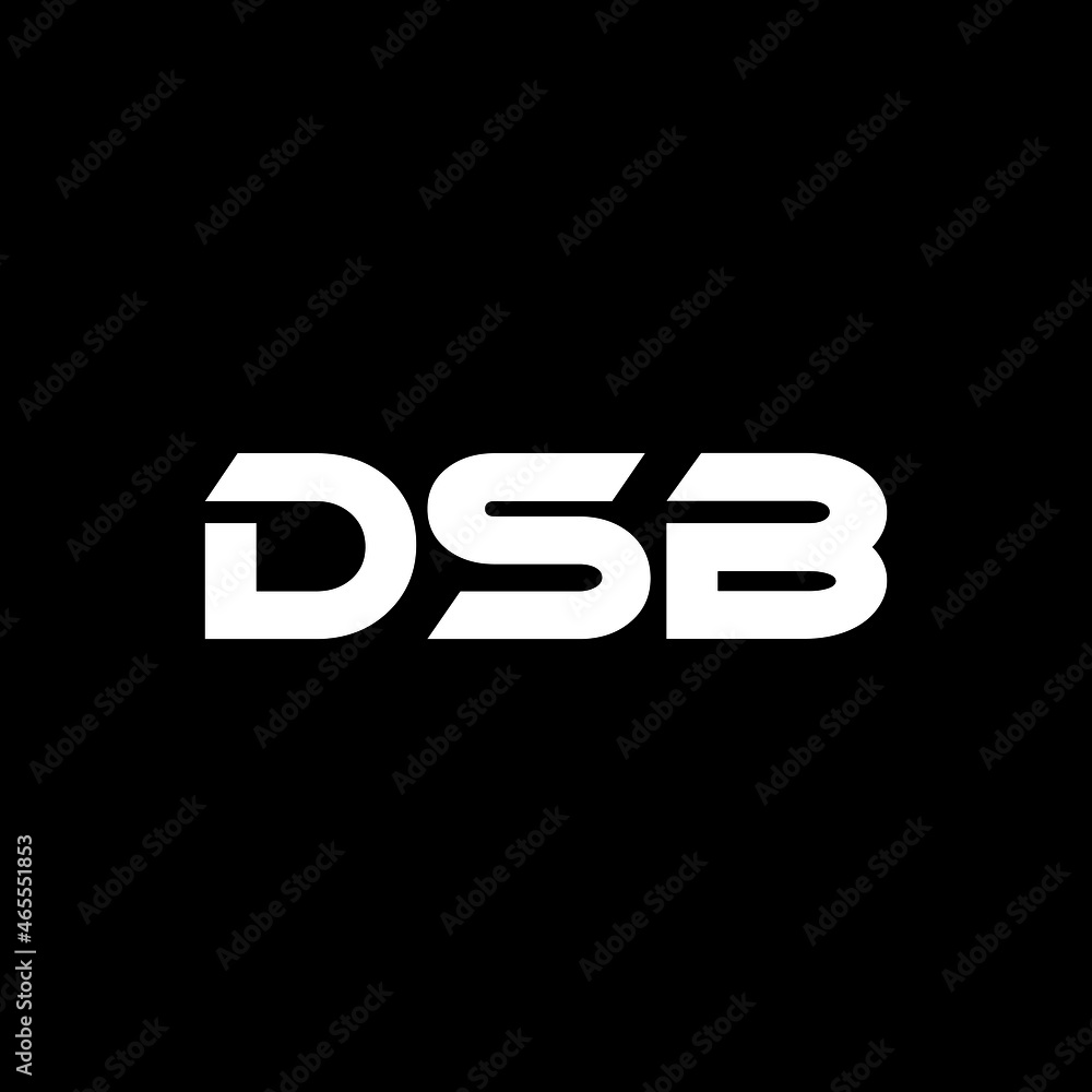 DSB letter logo design with black background in illustrator, vector ...