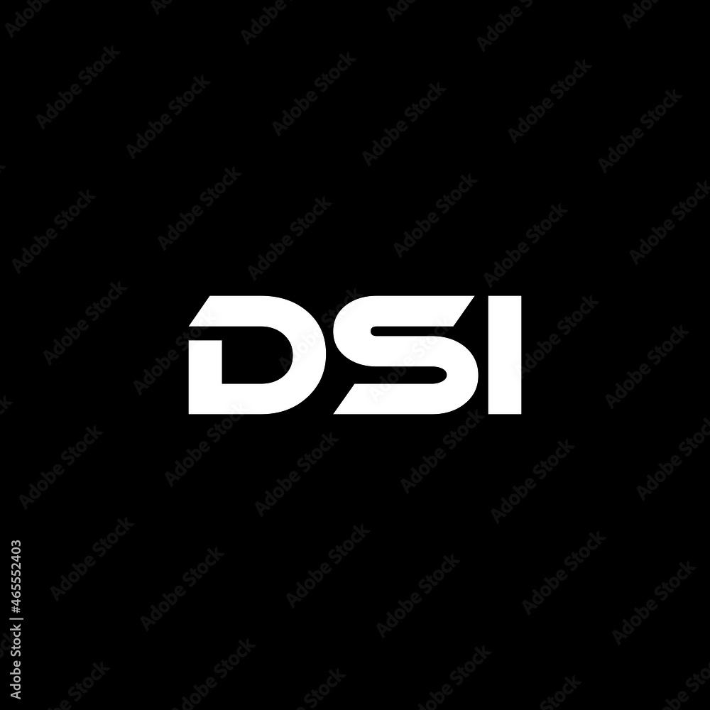 DSI letter logo design with black background in illustrator, vector ...