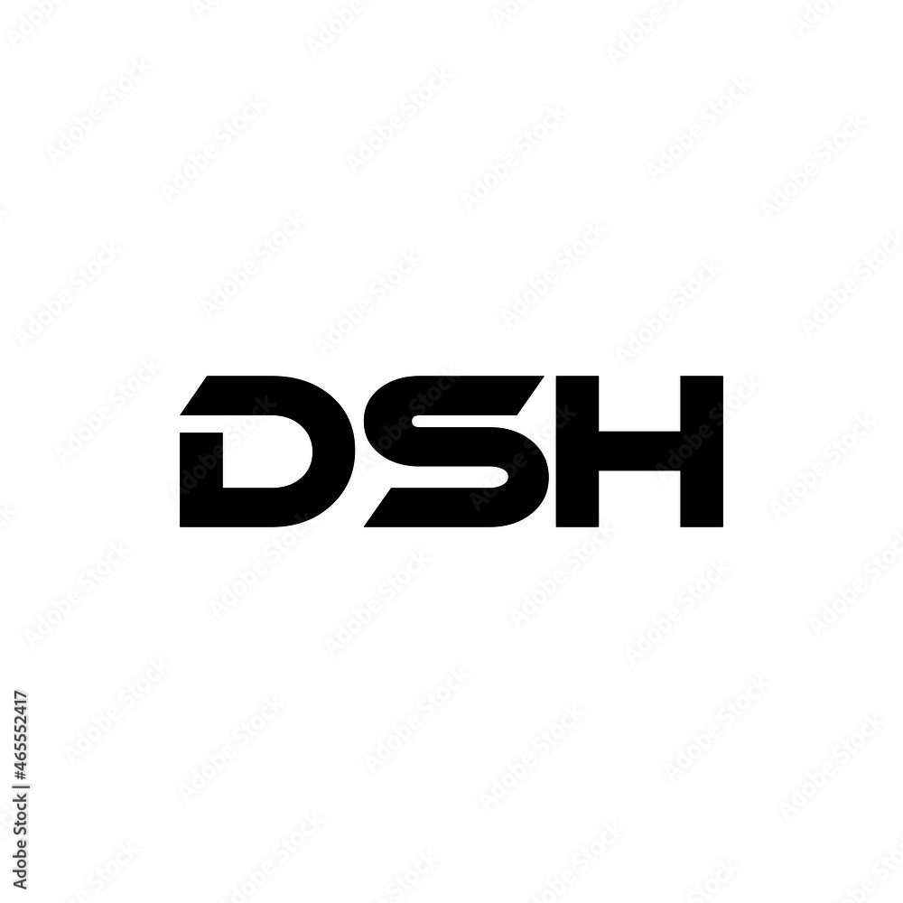 DSH letter logo design with white background in illustrator, vector ...