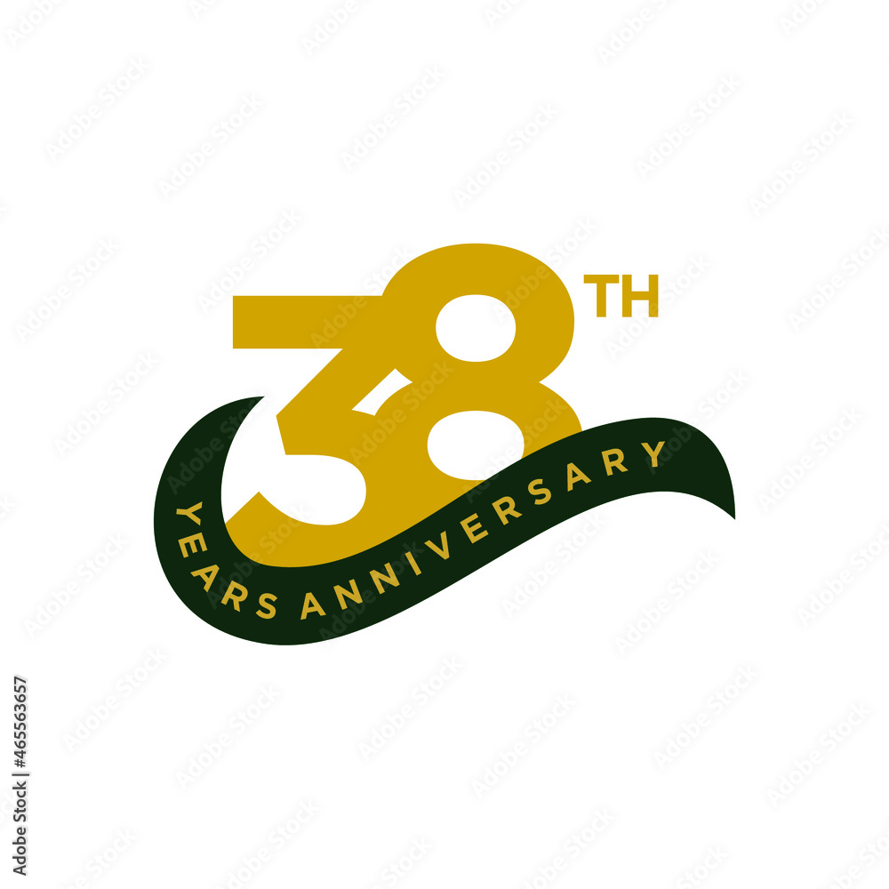 38 years anniversary. Anniversary template design concept with golden ...