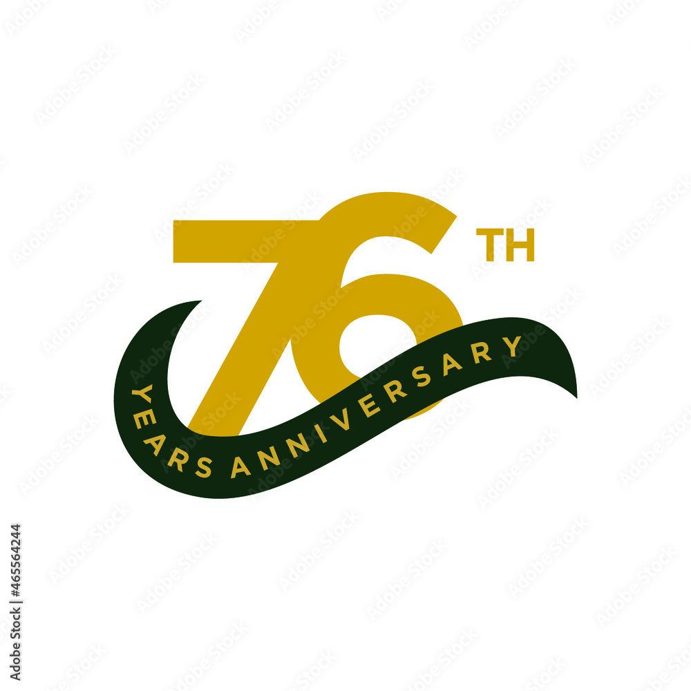 76 years anniversary. Anniversary template design concept with golden ...