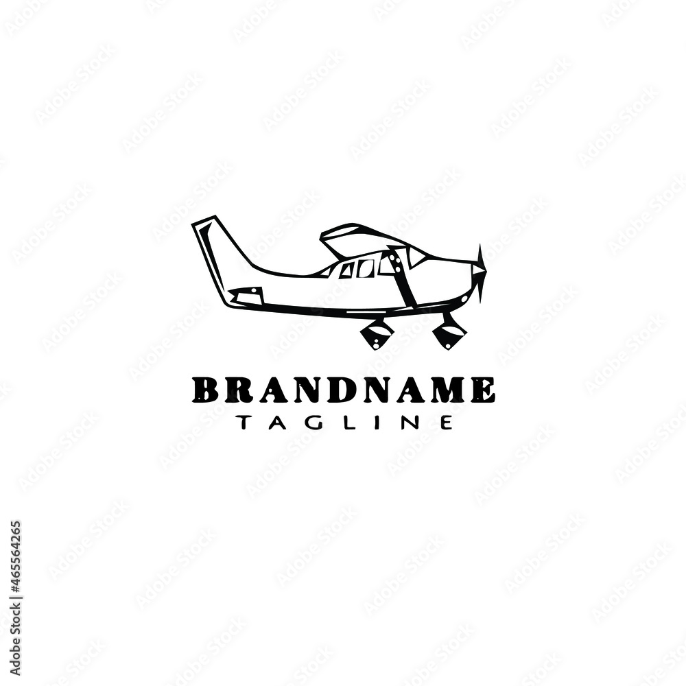 cessna plane logo cartoon icon design flat black isolated vector ...