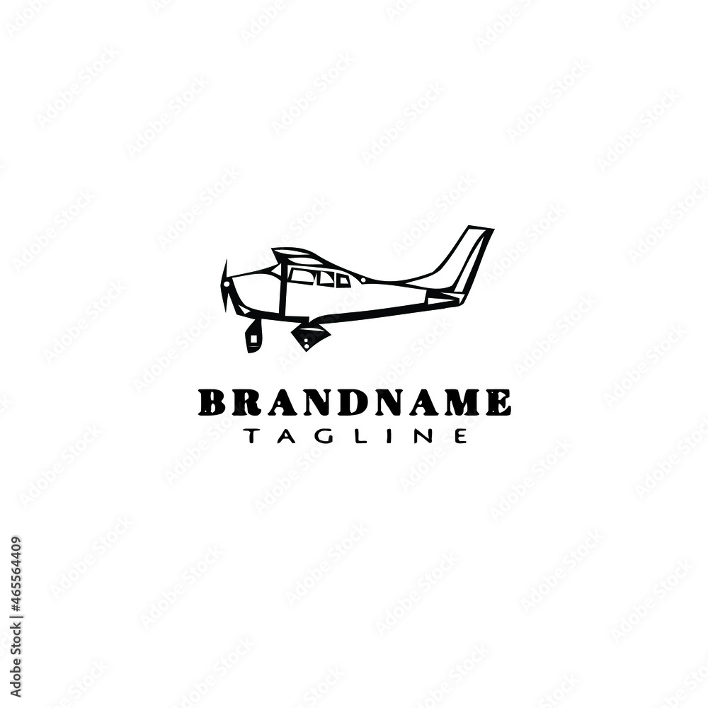 cessna plane logo cartoon icon design template black isolated flat ...