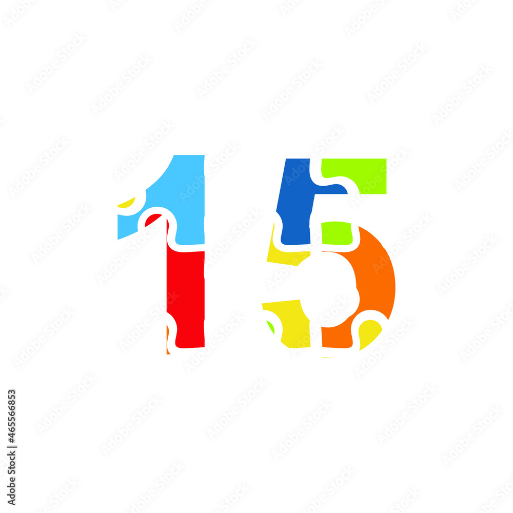 15 Puzzle Number Template. Anniversary template design concept with ...