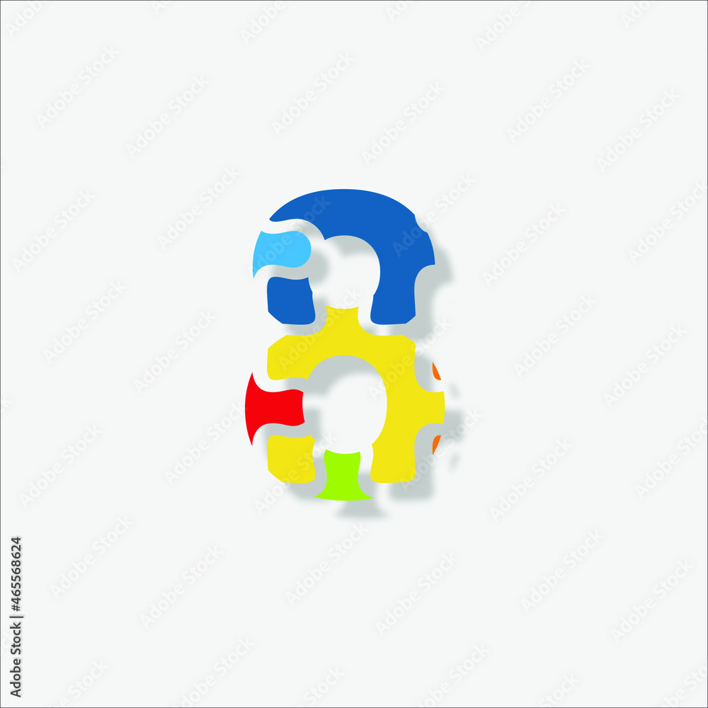 8 Puzzle Number Template. Anniversary template design concept with ...