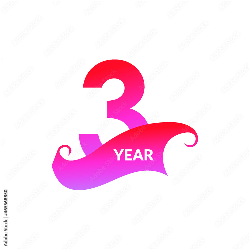 3th anniversary celebration logo design concept. Logo Vector Templates ...