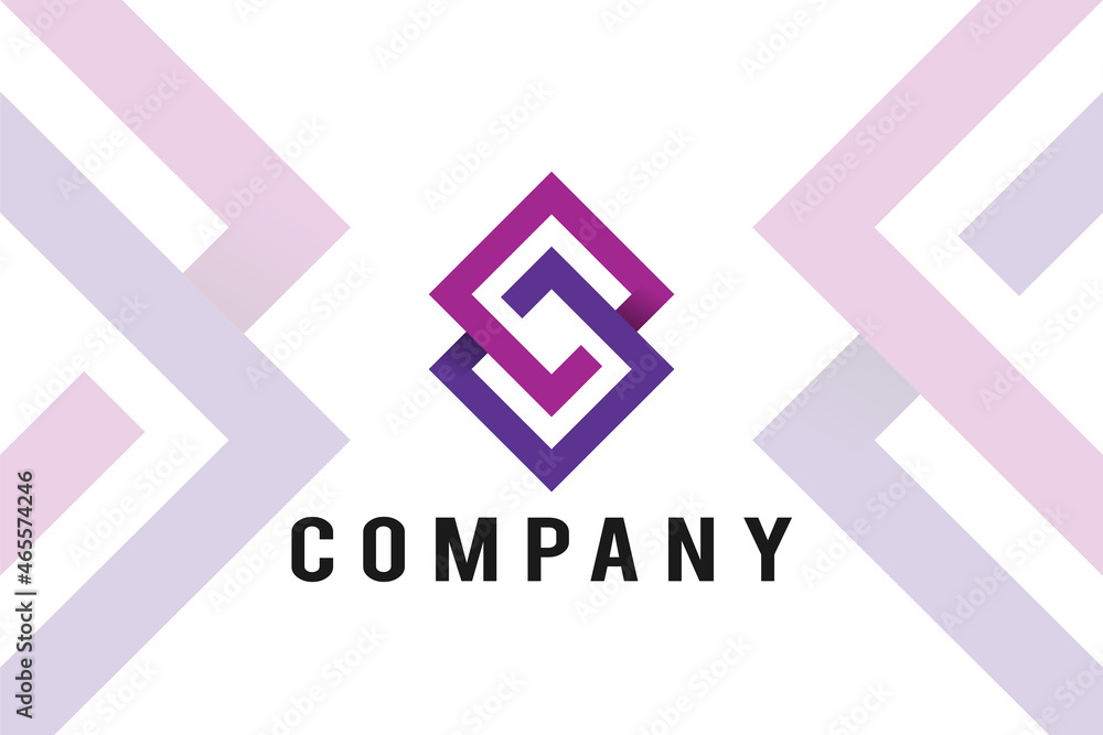 infinity rectangle letter S logo design template, usable vector logo ...