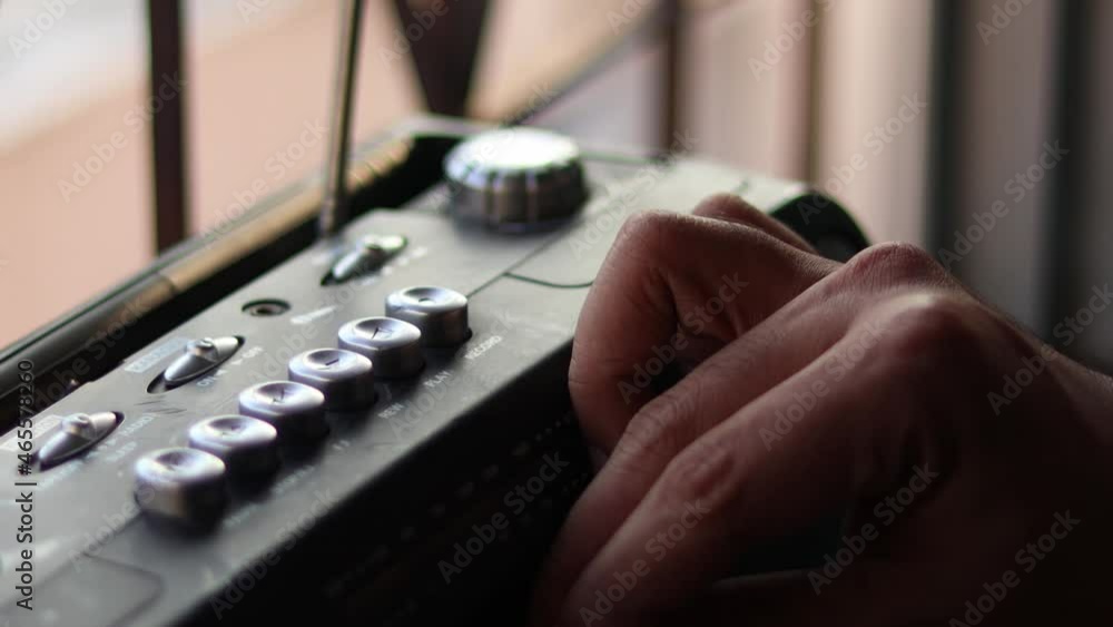 Close Up hand with mustache and mullet from the 70s 80s 90 listens to ...