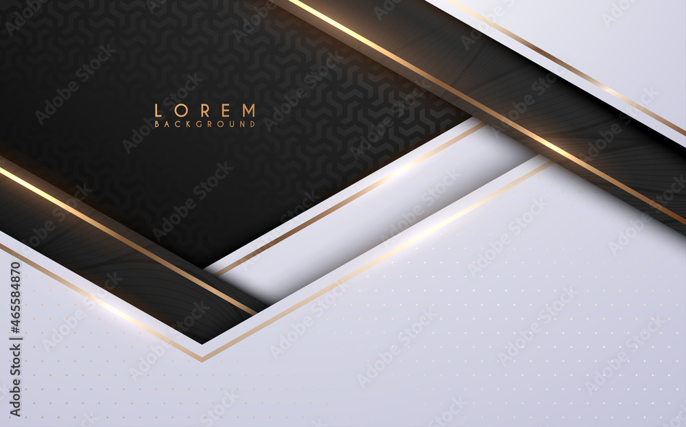 Abstract black white and gold geometric shapes background Stock Vector ...