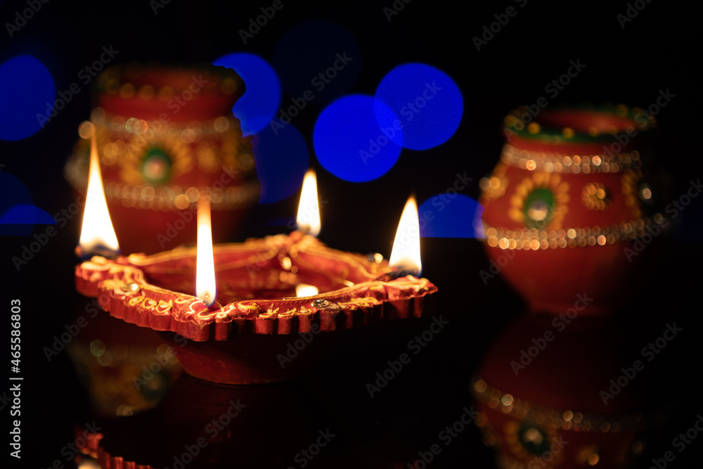 Eco Friendly Clay Diya Deep Dia Glowing lamps with small matka or matki ...