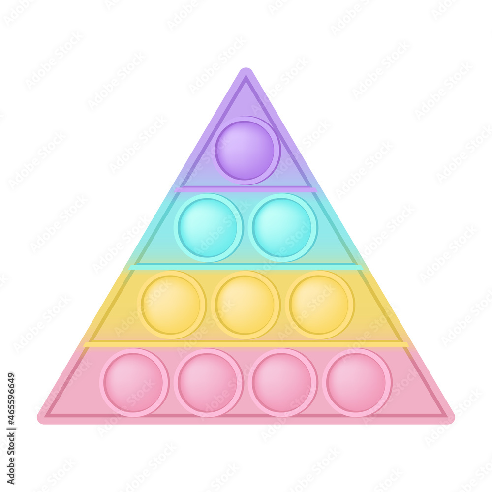 Popit figure triangle as a fashionable silicon toy for fidgets ...
