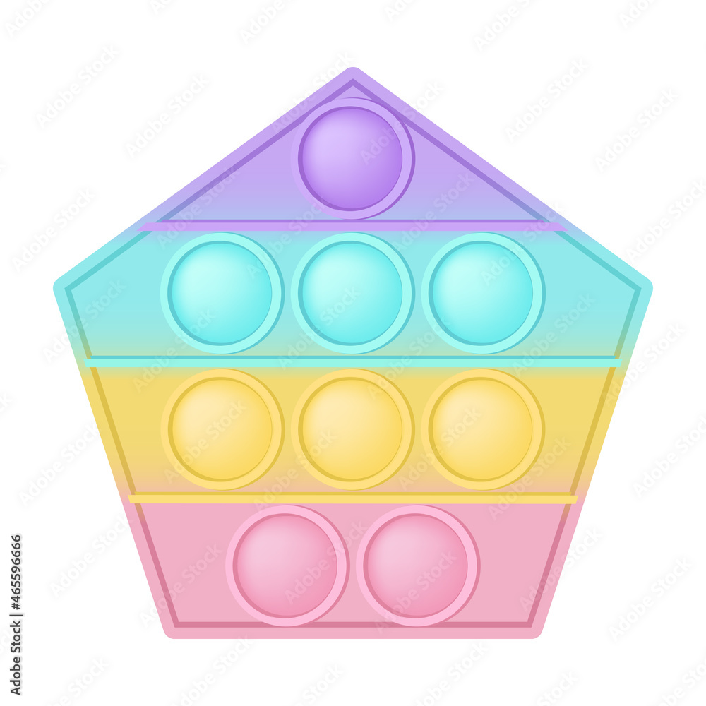 Popit figure pentagon as a fashionable silicon toy for fidgets ...