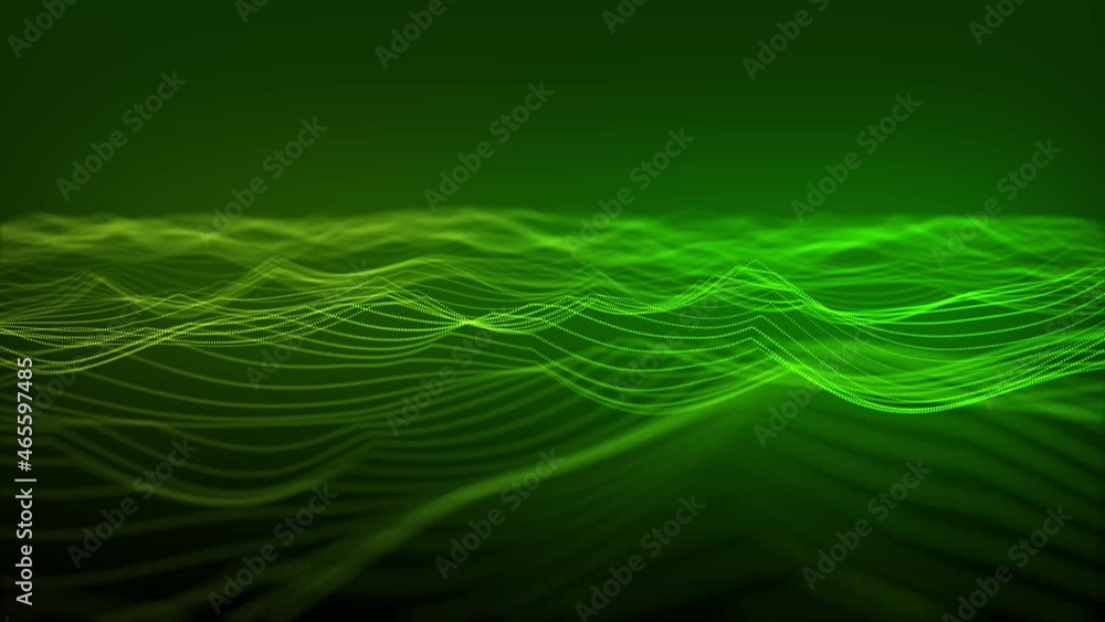 Abstract green wave background. Technology big data background. Motion ...