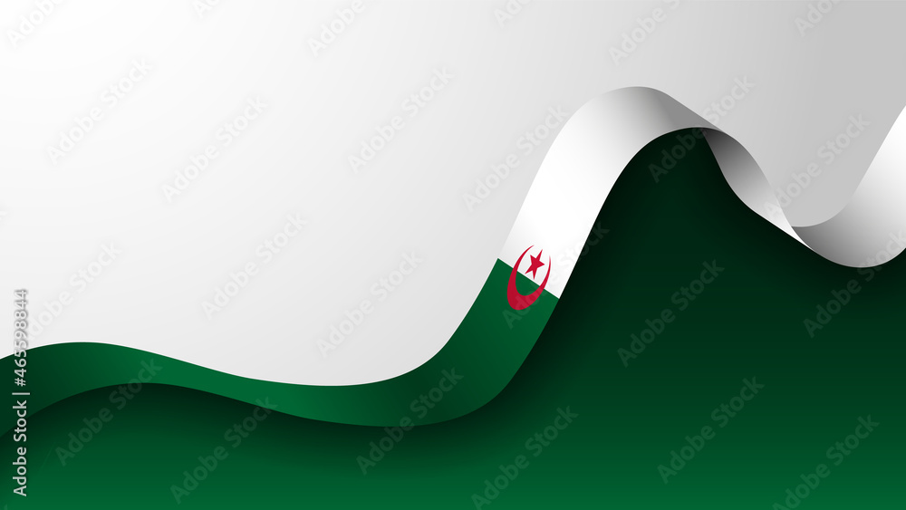 EPS10 Vector Patriotic Background with Algeria flag colors. An element ...