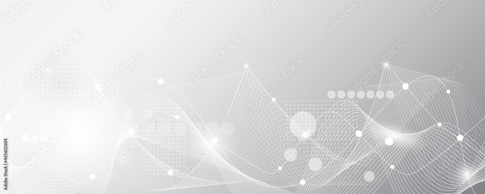 High tech technology lines gray white background vector illustration ...