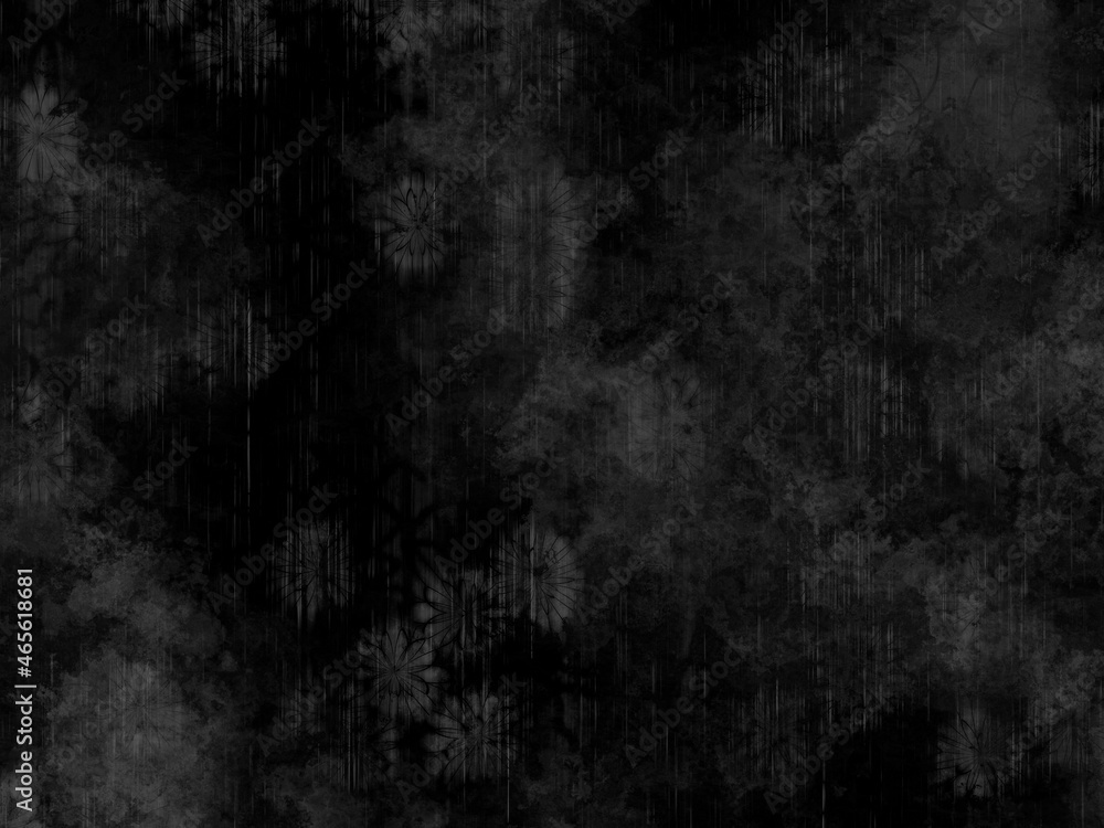 Monochrome dark cracks wrinkled textured with dark flowers print, dark ...