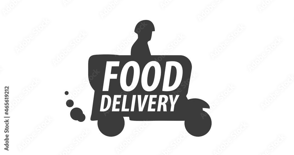 Animated video logo of food delivery, courier delivery Stock Video ...