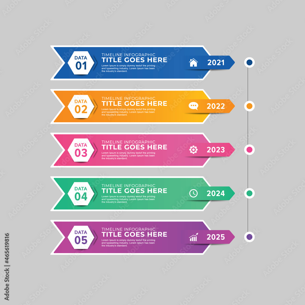 Vertical timeline infographics business template with workflow or ...