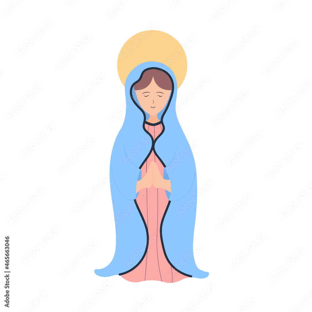 Ilustración de la Virgen María. icono de la virgen maría aislado en un ...