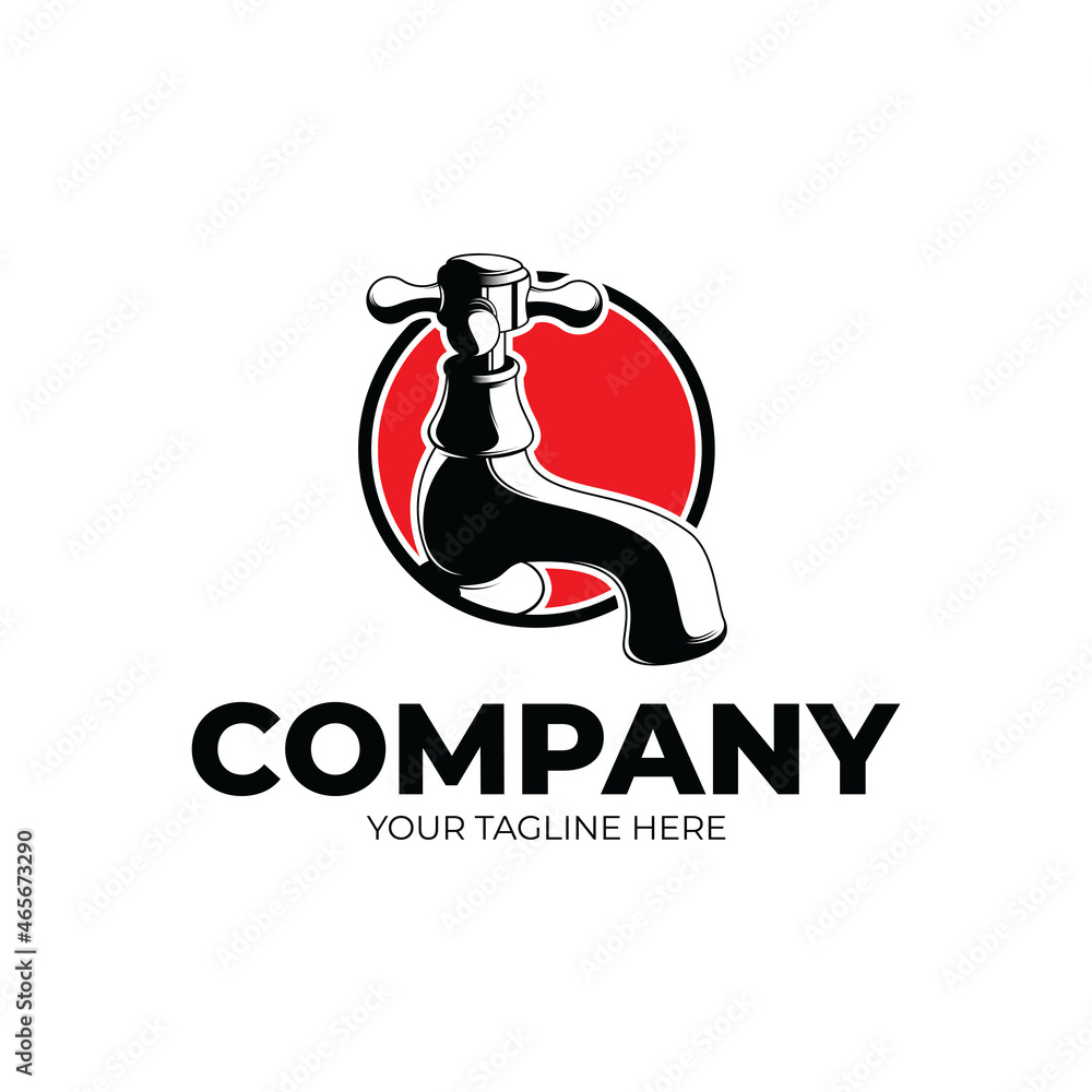 water faucet logo design inspiration Stock Vector | Adobe Stock