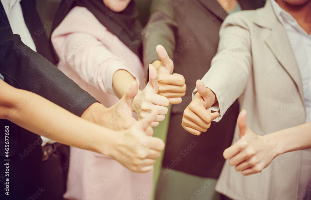 Success Teamwork Concepts, Business people with showing thumbs up hands ...