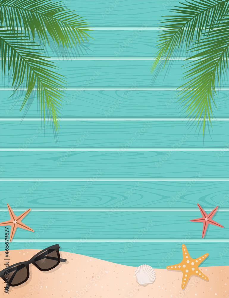 Summer holidays background illustration with copy space for invitation ...