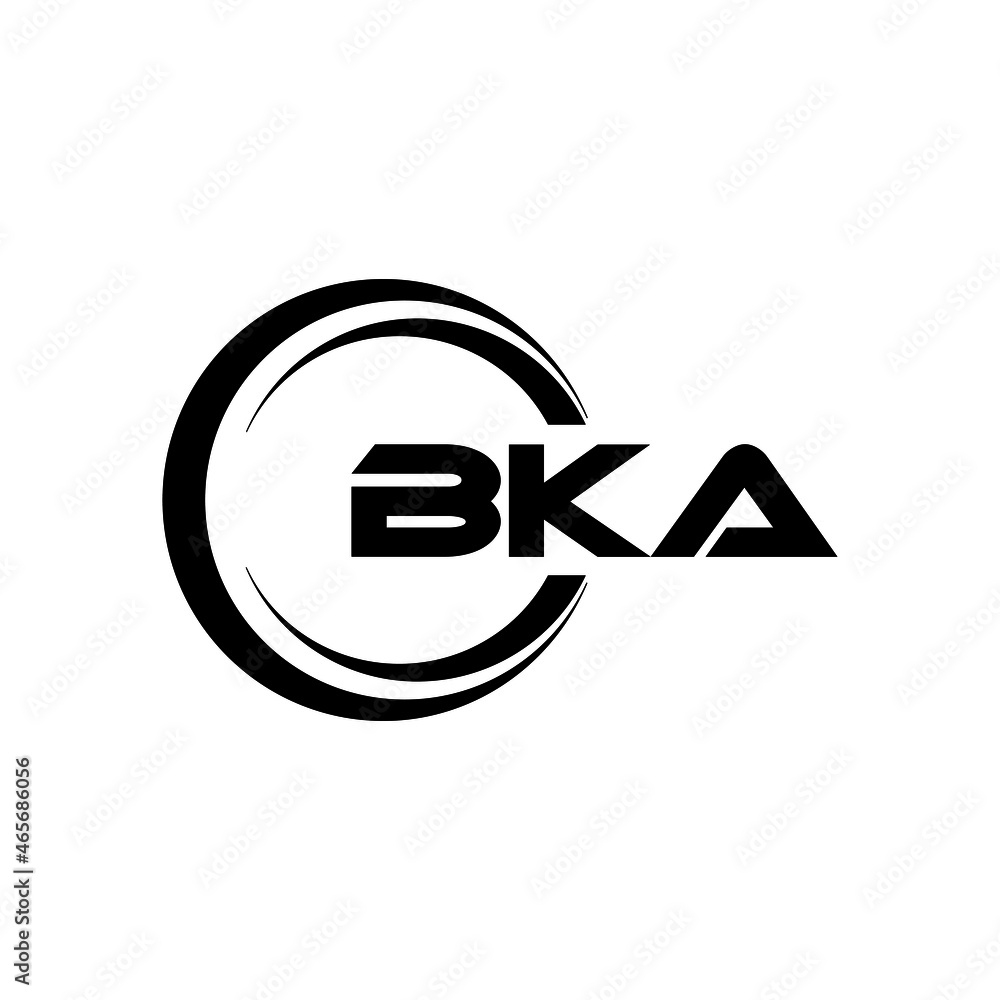BKA letter logo design with white background in illustrator, vector ...