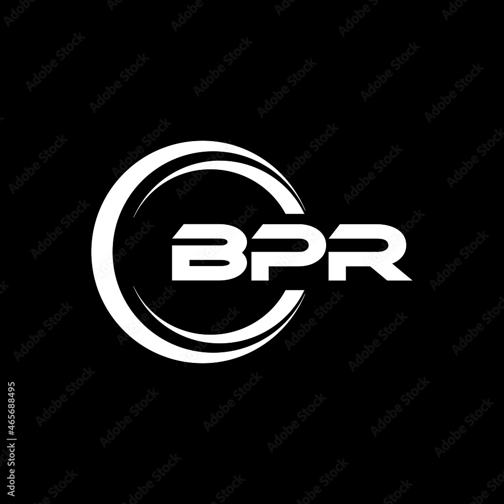BPR letter logo design with black background in illustrator, vector ...