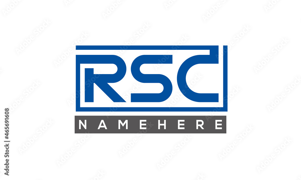 RSC Letters Logo With Rectangle Logo Vector Stock Vector | Adobe Stock