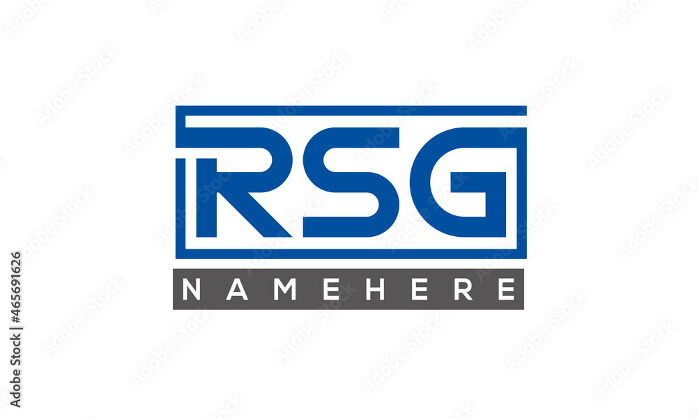 RSG Letters Logo With Rectangle Logo Vector Stock Vector | Adobe Stock