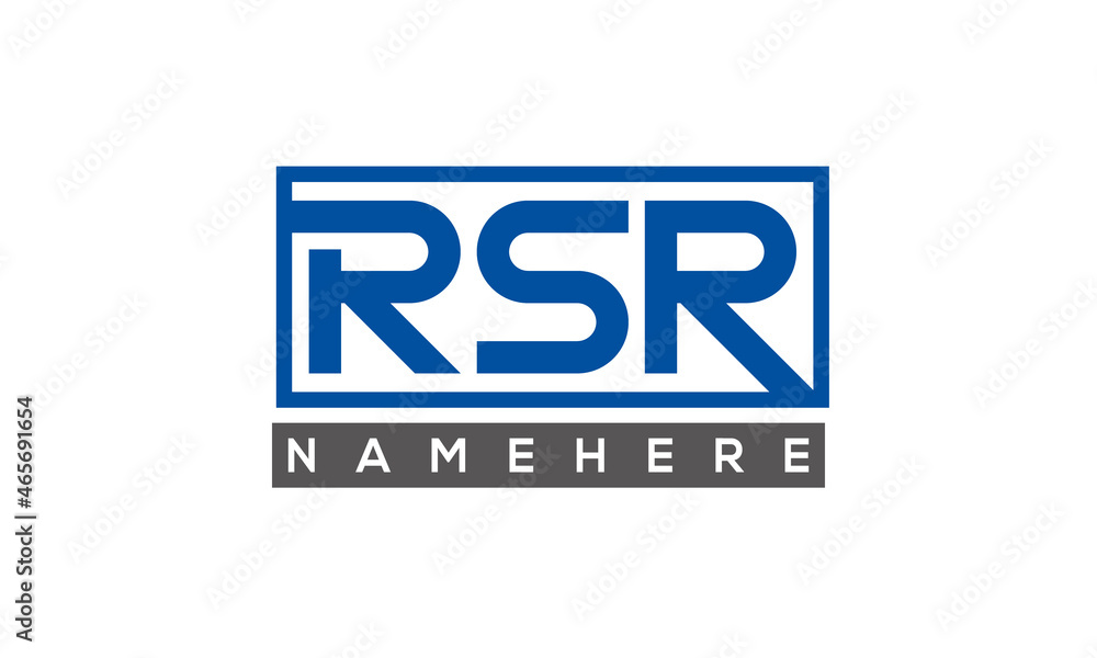 RSR Letters Logo With Rectangle Logo Vector Stock Vector | Adobe Stock
