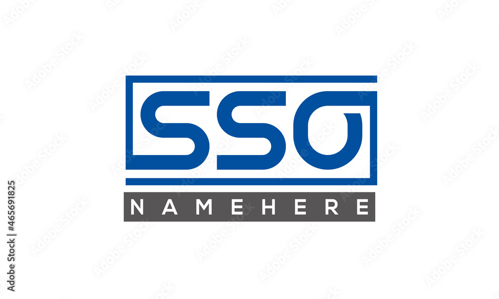 SSO Letters Logo With Rectangle Logo Vector Stock-Vektorgrafik | Adobe ...