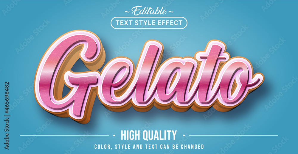 Editable text style effect - Gelato text style theme. Stock Vector ...