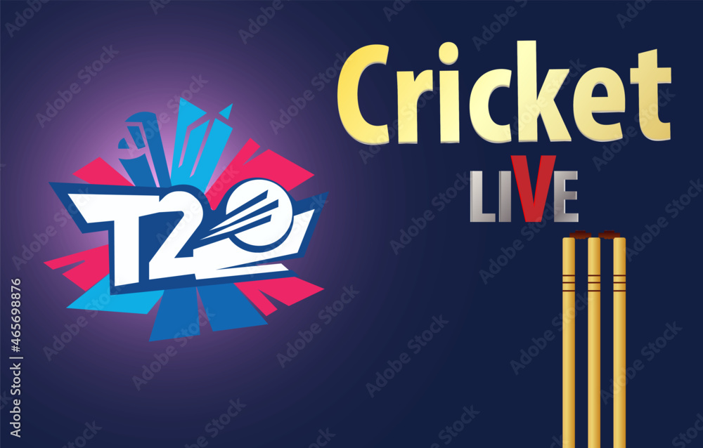 Cricket Broadcast T20 live Abstract background in blue and rose color ...