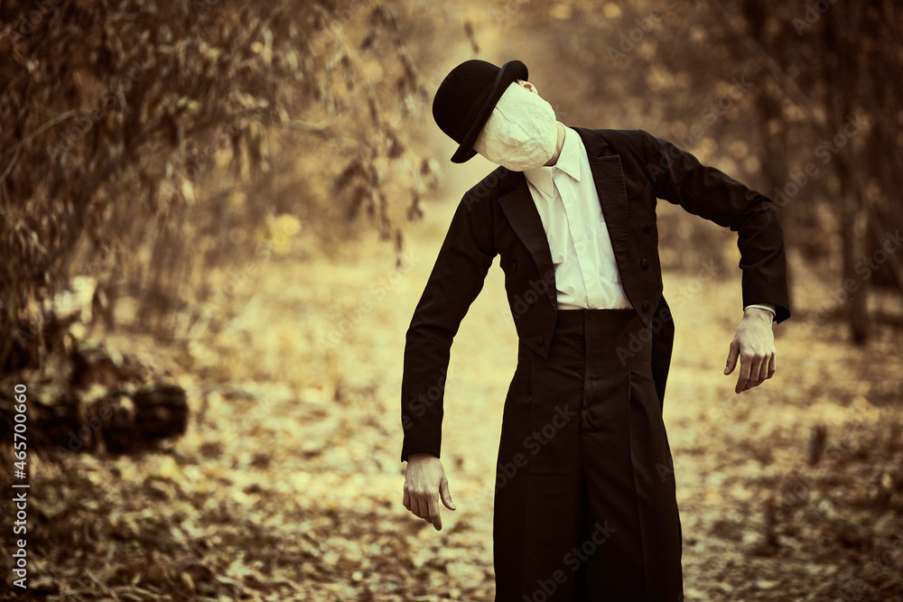 faceless horror in a forest Stock Photo | Adobe Stock