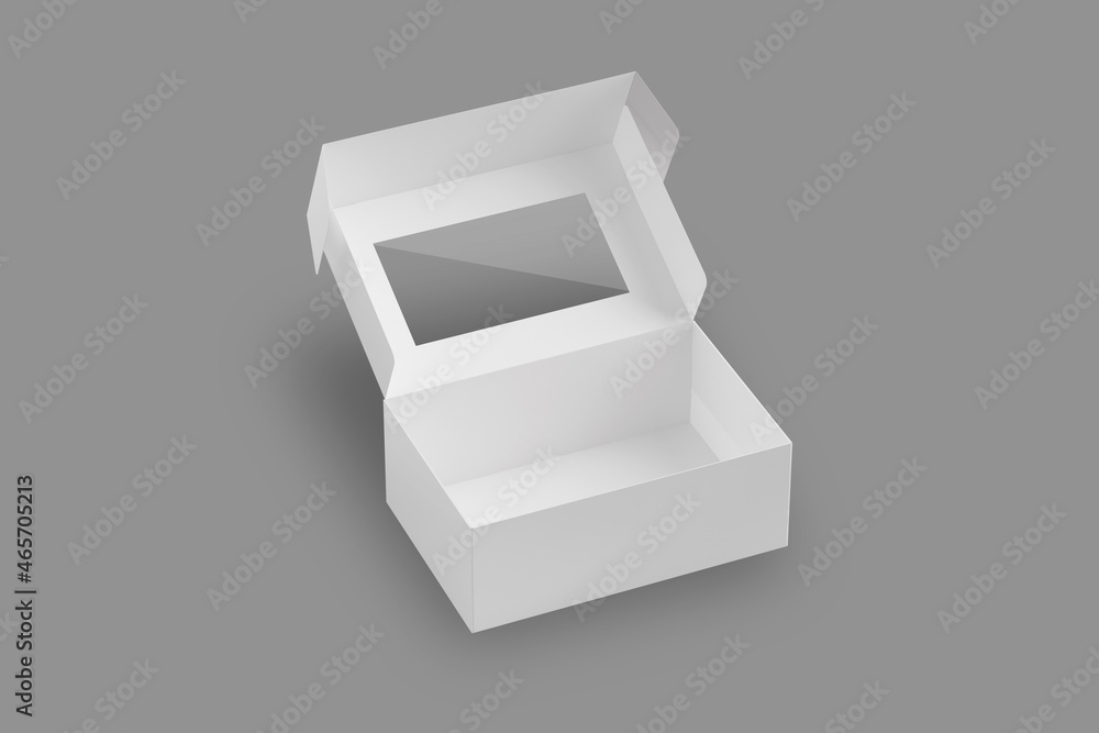Empty blank pastry box Mock up isolated on grey background. Paper Gift ...
