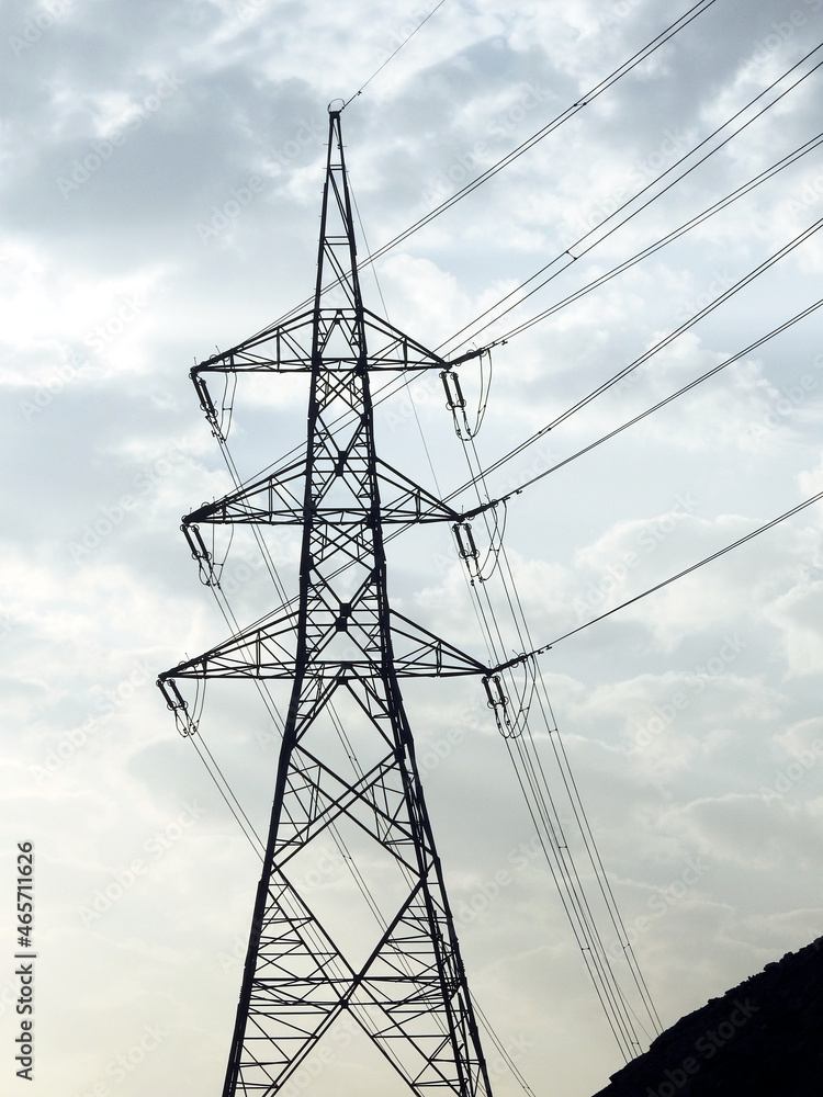 A transmission tower, electricity pylon which is a tall steel lattice ...