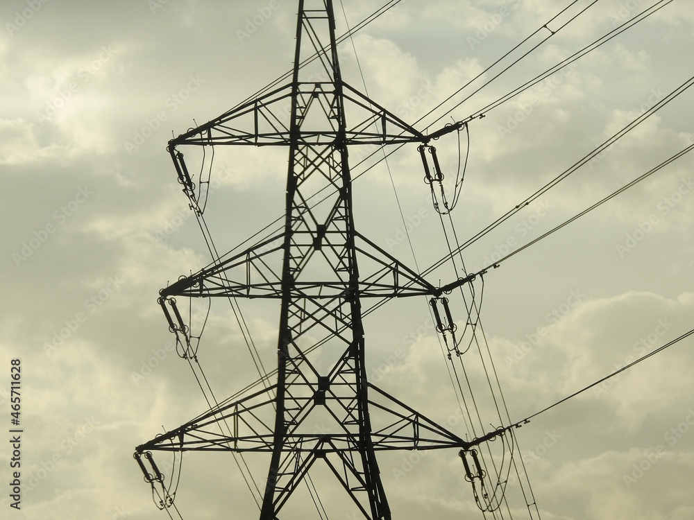 A transmission tower, electricity pylon which is a tall steel lattice ...
