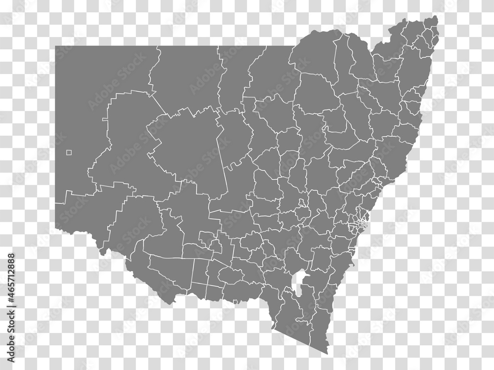 State of New South Wales map on transparent background. Blank Map State ...