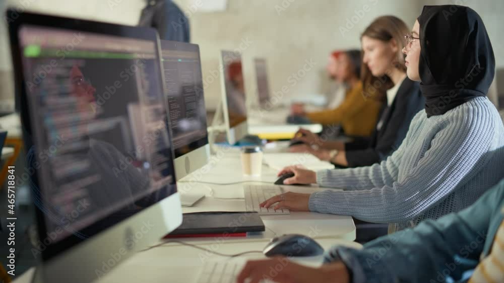 Diverse Multiethnic Group of Female and Male Students Sitting in ...