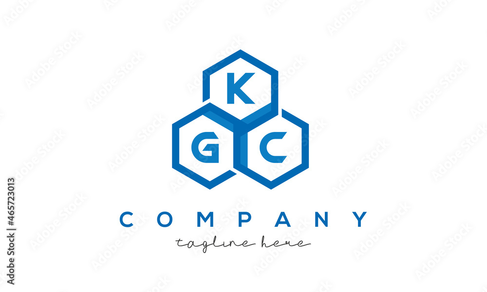KGC letters design logo with three polygon hexagon logo vector template ...