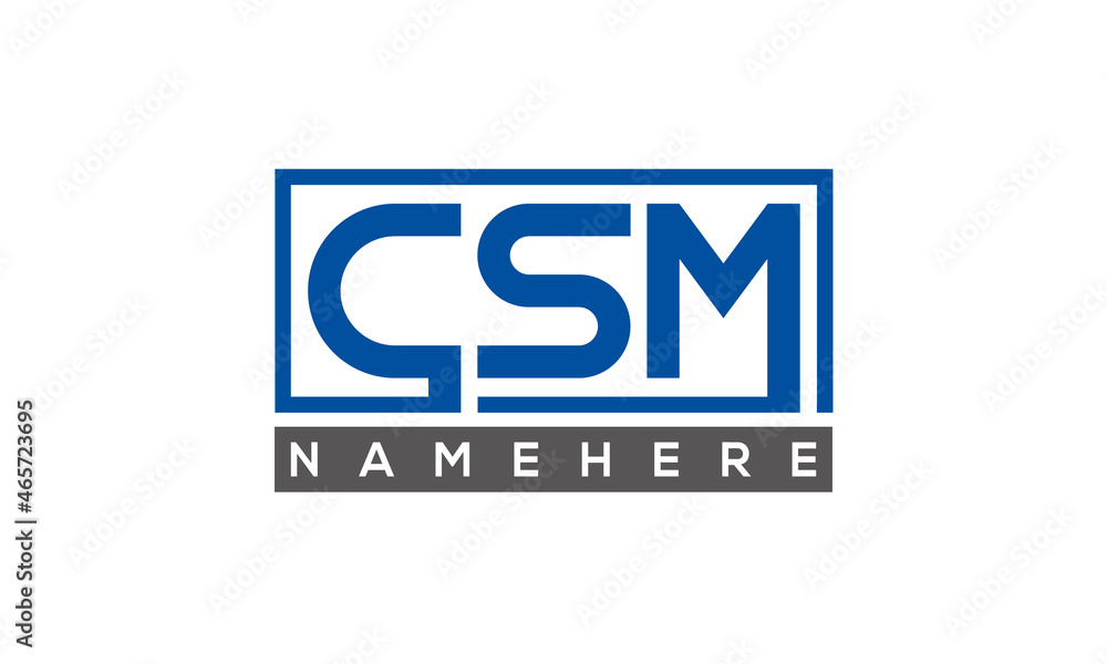 CSM Letters Logo With Rectangle Logo Vector Stock Vector | Adobe Stock